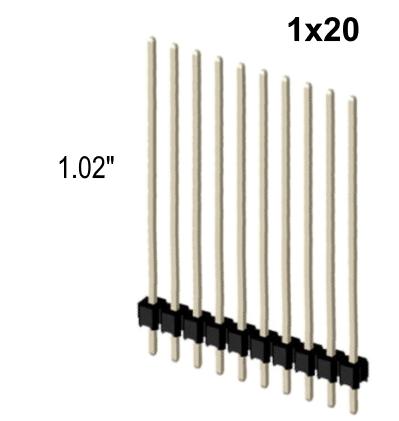 1x20 Header .1"sp 1.02"MH: Phoenix Enterprises -PE- Connectors IC ...