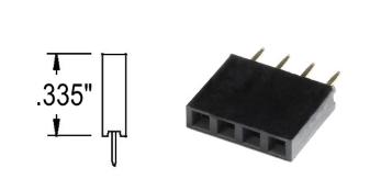 1x 4 pin Female Header .1"sp: Phoenix Enterprises -PE- Connectors IC ...