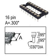 16 pin DIP IC Socket Machined .3" Ultra Low Profile: Phoenix ...