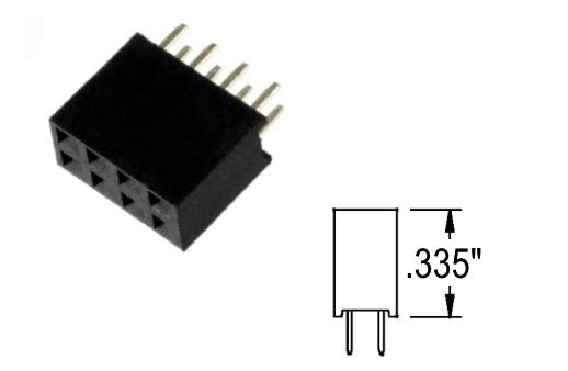 2x 4 pin Female Header .1"sp: Phoenix Enterprises -PE- Connectors IC ...