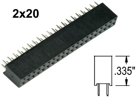 2x20 pin Female Header .1"sp: Phoenix Enterprises -PE- Connectors IC ...