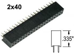 2x40 pin Female Header .1"sp: Phoenix Enterprises -PE- Connectors IC ...